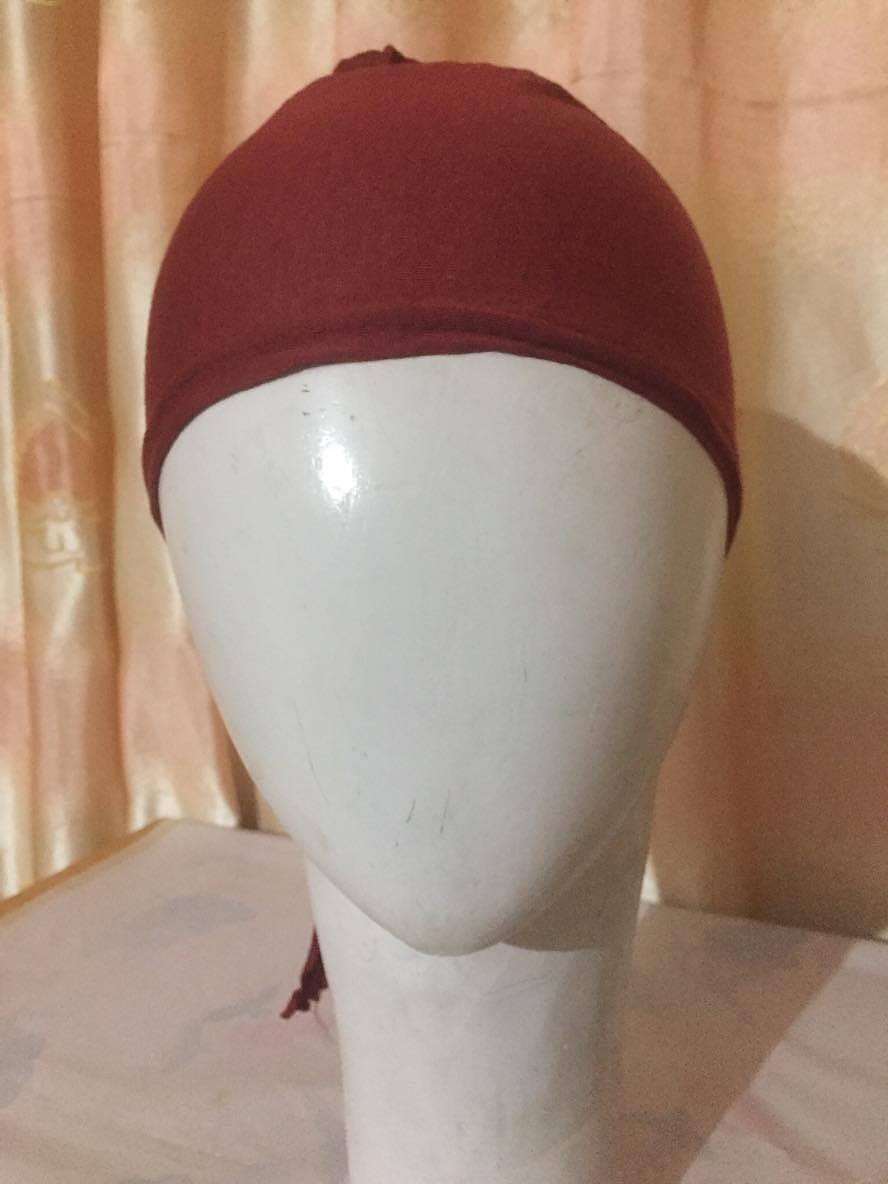 Tie Back Bonnet Cap – Maroon